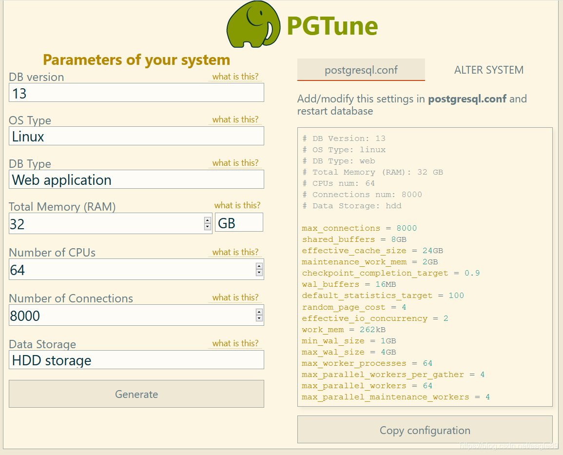 Postgresql 如何计算服务器配置参数的大小postgresql 性能配置计算 Csdn博客 5257