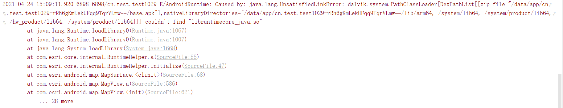 ArcGIS Runtime SDK for Android 10.2.9在线部署报错“Error inflating class com.esri.android.map.MapView ...
