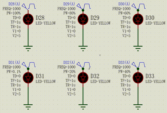 Proteus LED灯的说明——解决仿真中LED灯无法呈现呼吸灯效果的问题_protuse的led-CSDN博客