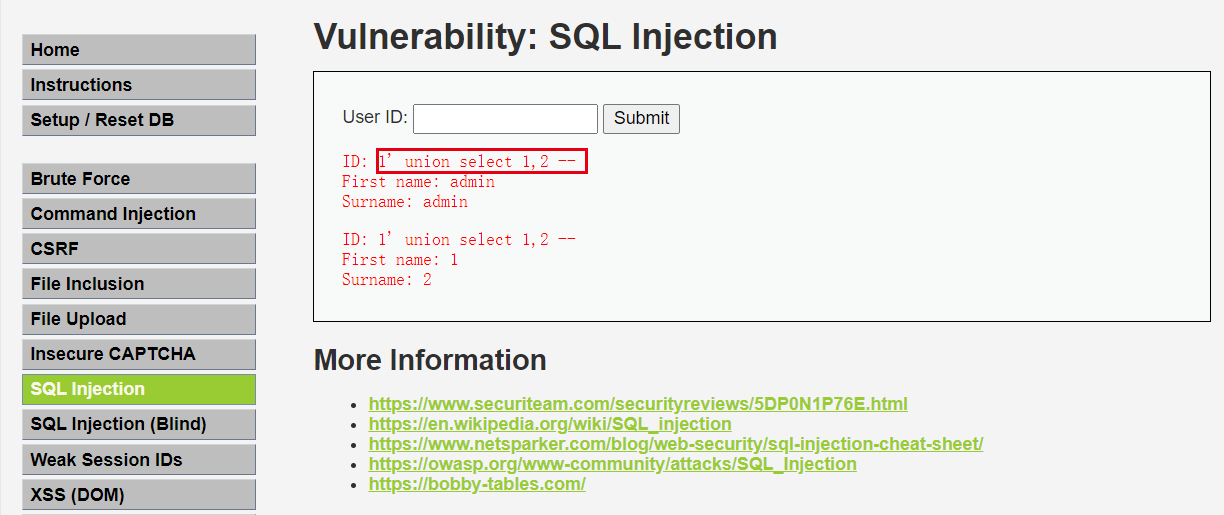 使用Python脚本学习DVWA-SQL Injection（SQL注入）_dvwa基于报错注入python-CSDN博客