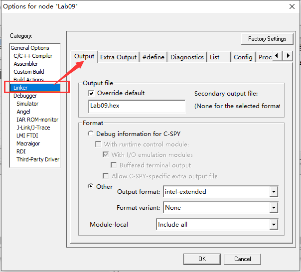 让IAR编译出hex文件的设置方式_iar编译hex-CSDN博客