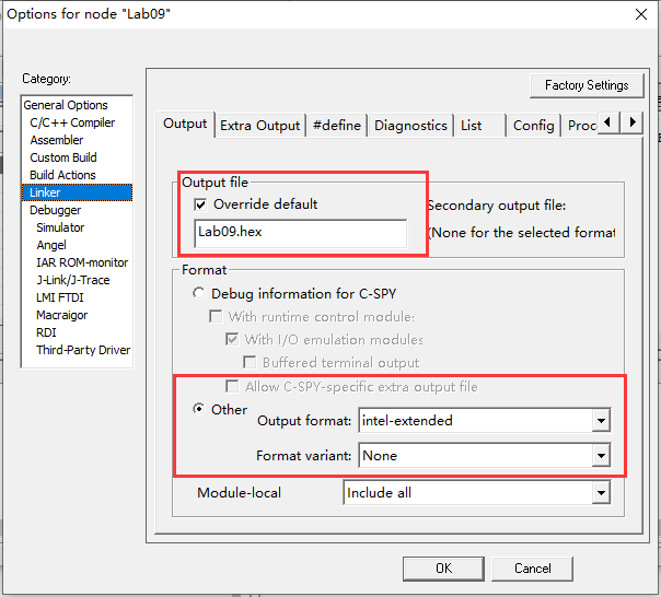 让IAR编译出hex文件的设置方式_iar编译hex-CSDN博客