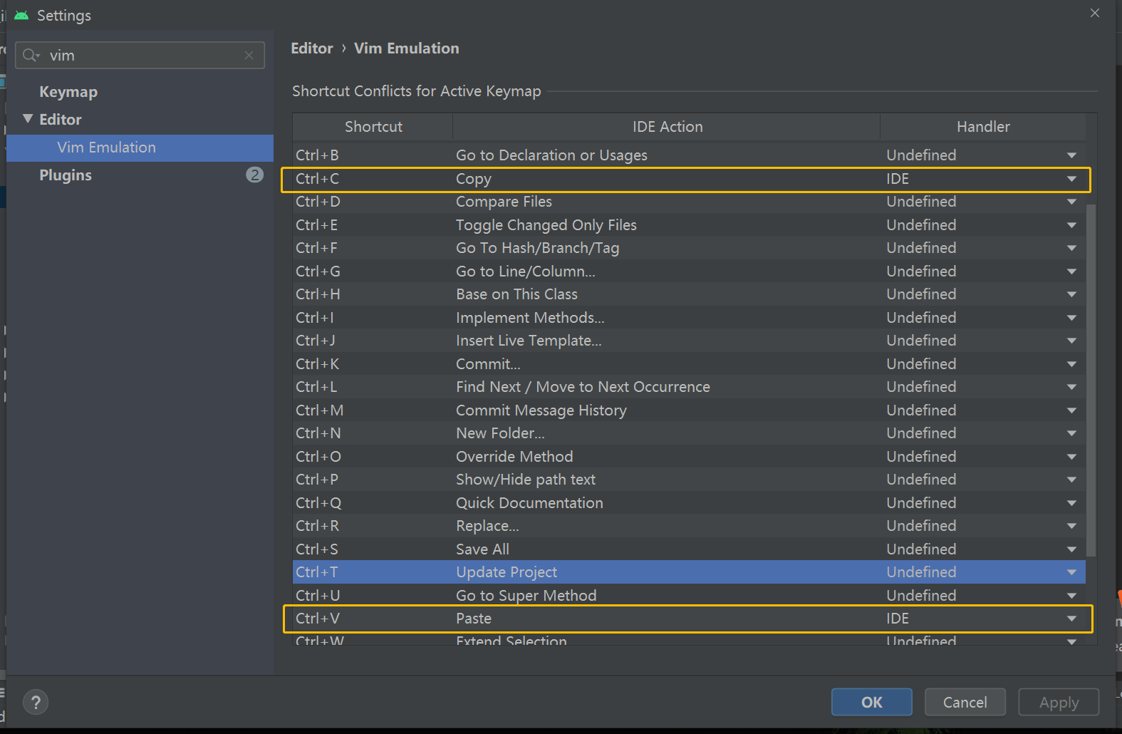解决！Android Studio、IDEA安装Vim插件无法复制粘贴_android studio copy 无法粘贴到浏览器-CSDN博客