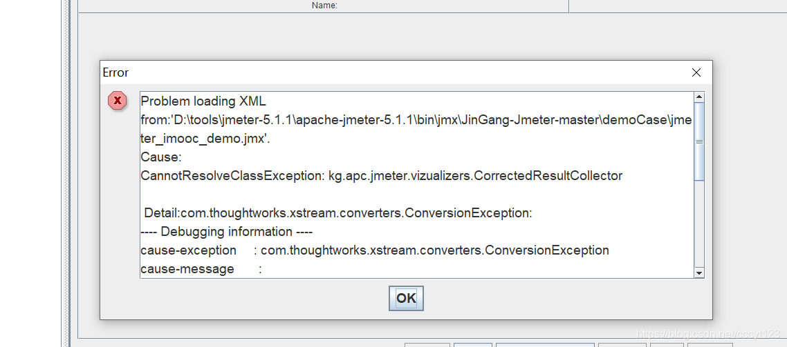 使用Jmeter导入jmx文件时，报CannotResolveClassException错误_jmeter打开jmx提示注释解释类异常-CSDN博客