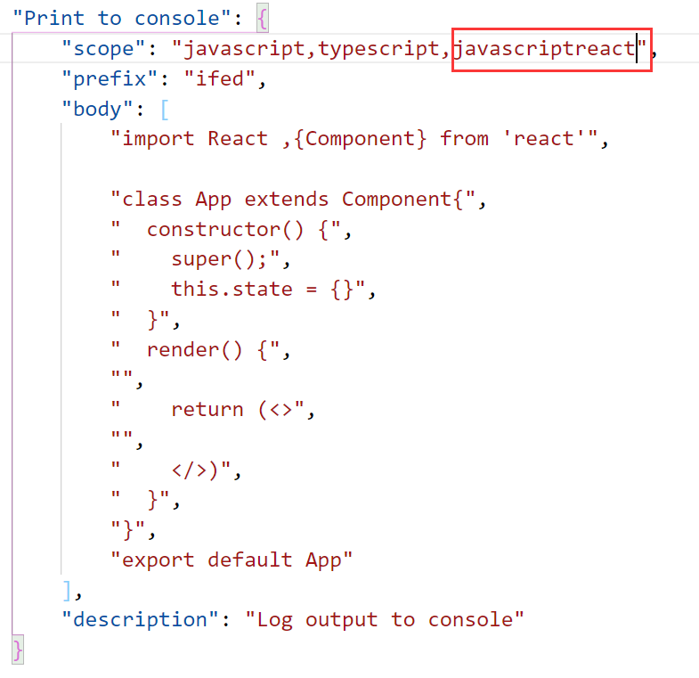 【VScode】创建用户代码片段（以React.jsx文件为例）_如何在vscode中定义jsx文件的代码片段-CSDN博客