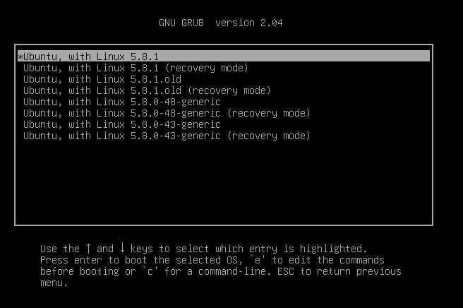 Ubantu20.04更换Linux内核版本（5.8.1）_ubuntu20.04 更换内核-CSDN博客