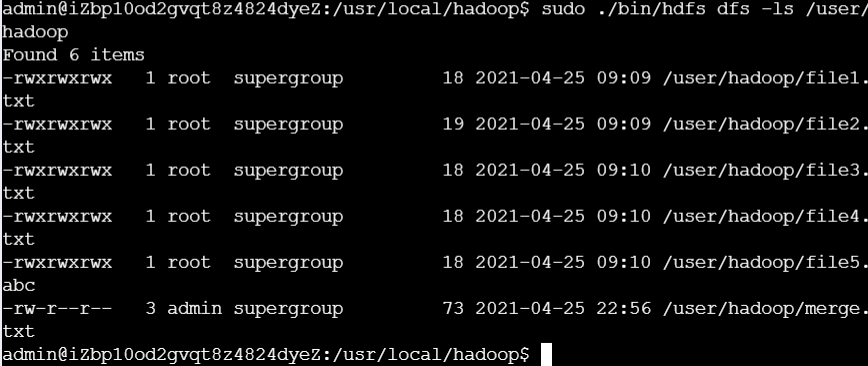 HDFS操作方法和基础编程——文件和目录的操作_目录操作(1)创建用户目录(2)列出 hdfs 上的所有目录(3)显示 hdfs 中与当前用-CSDN博客