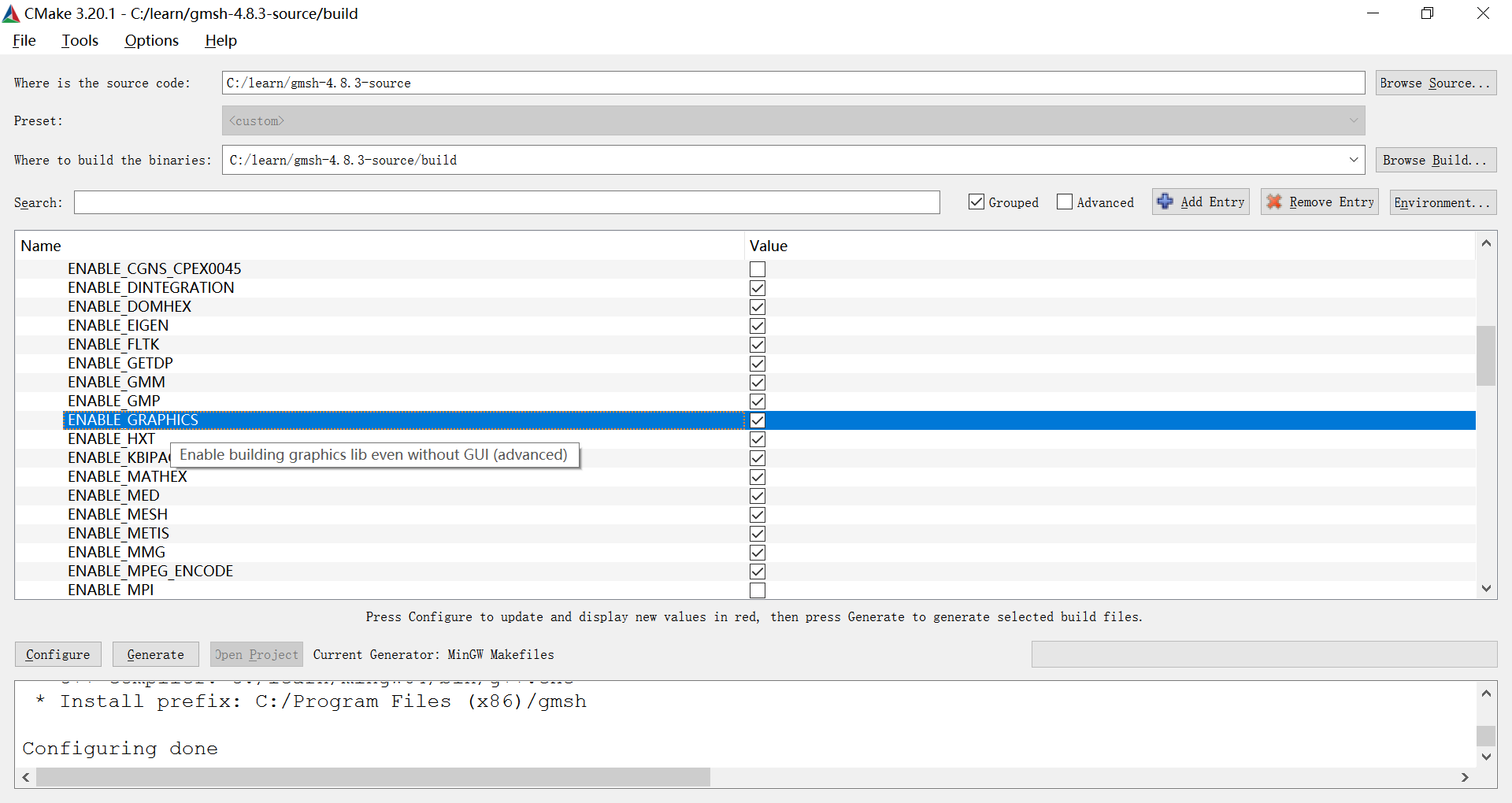 Windows下 利用Mingw64 编译链接生成 gmsh 4.8.3 GUI_gmsh 编译-CSDN博客