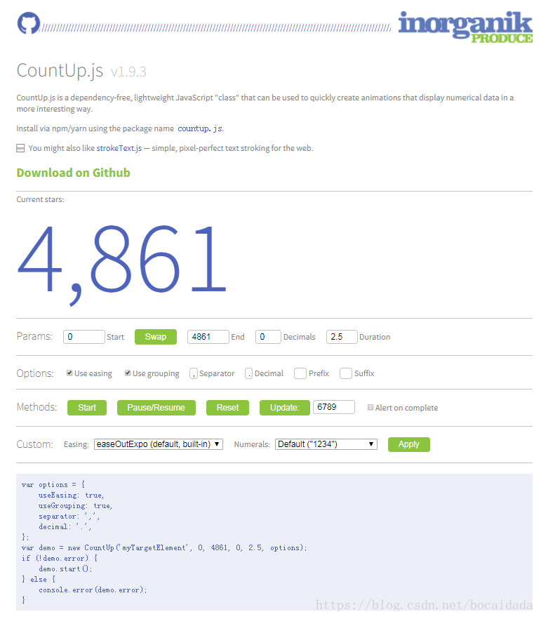 数字滚动插件——countupjs Csdn博客 