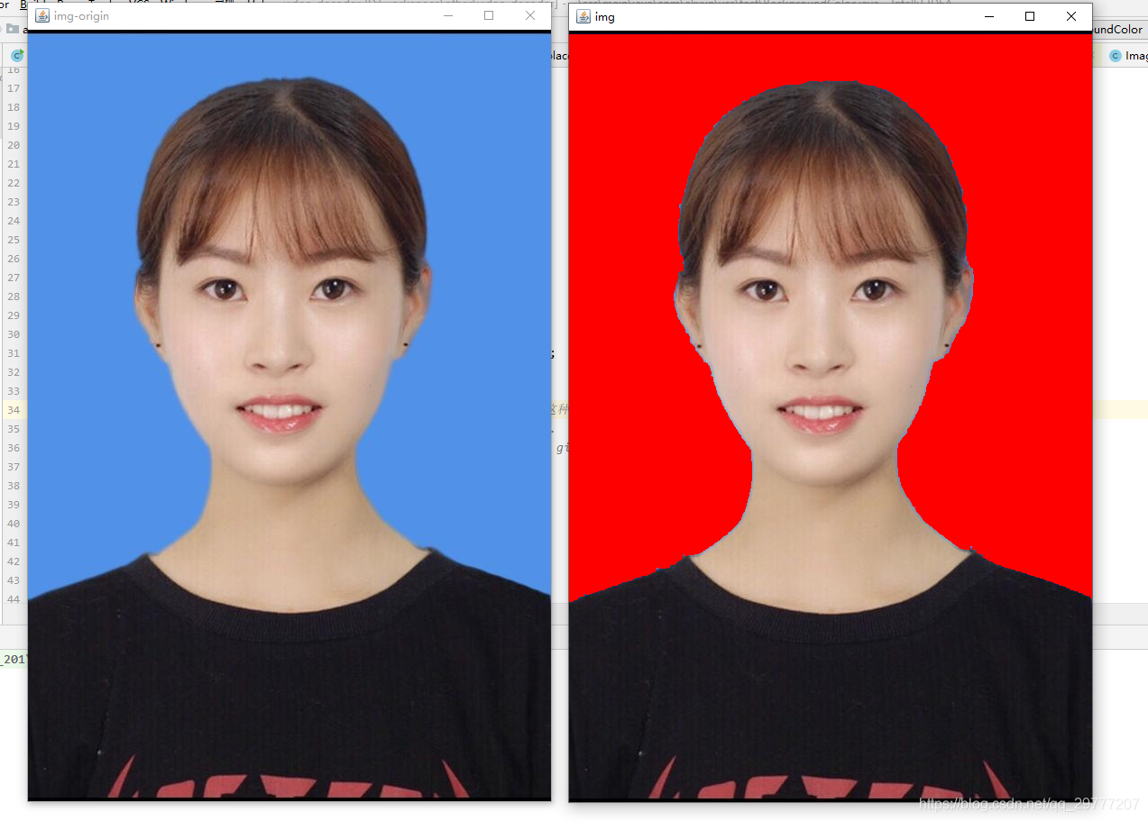 Java Opencv 实现更换背景色 以 证件照 蓝色幕布替换成红色背景 为例javacvjava Opencv 检查照片蓝底 Csdn博客
