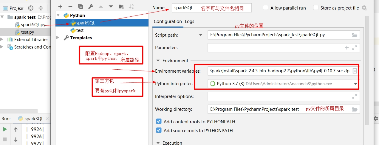 windows下pycharm搭建spark环境，并成功运行（附代码）_pycharm连接windows本地spark如何配置-CSDN博客