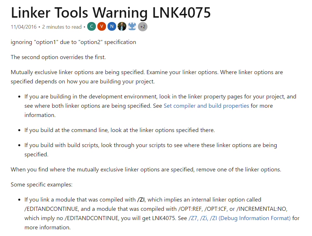 LINK : warning LNK4075: 忽略“/INCREMENTAL”(由于“/PROFILE”规范)-CSDN博客