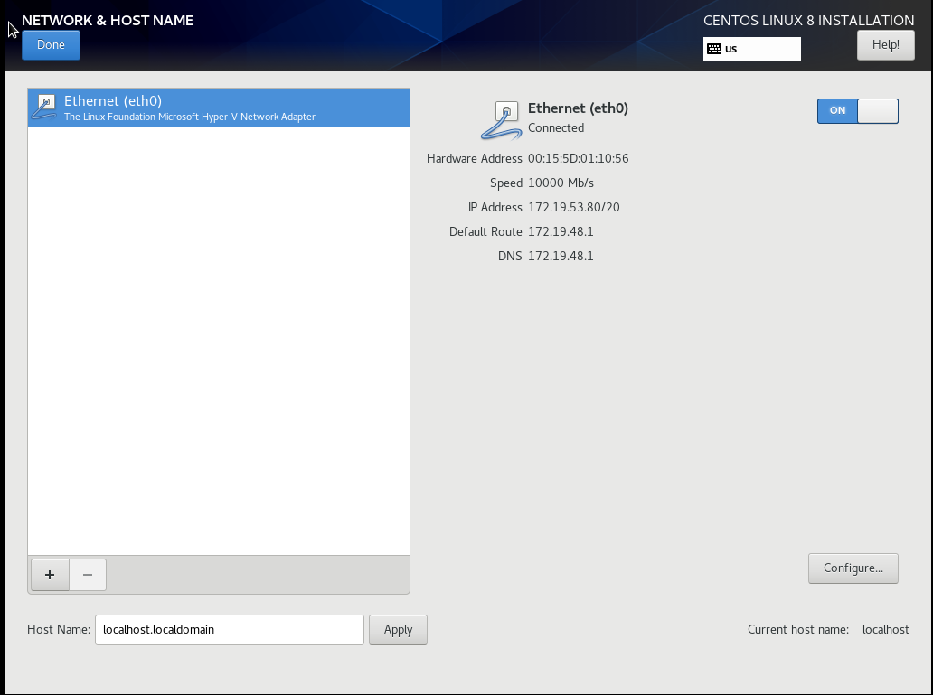 使用win10自带虚拟机Hyper-V安装CentOS8（含安装步骤截图及镜像下载地址）_hyper-v的虚拟机设置镜像-CSDN博客