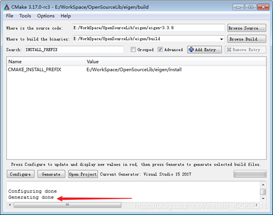 Eigen3编译教程（eigen3.3.9+vs2017+cmake超详细、末尾有编译结果）_eigen编译成动态库-CSDN博客