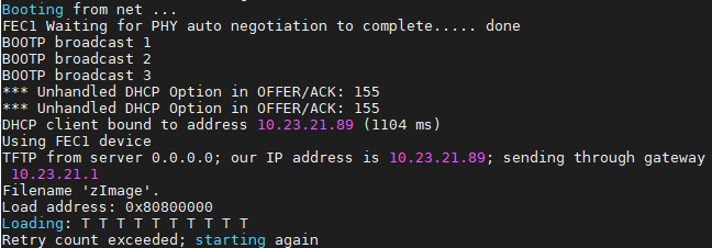 解决问题（5）：成功解决uboot移植时网络通讯遇到的ARP Retry count exceeded； starting again_arp retry count exceeded ...