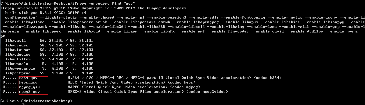 windows下Intel核显应用ffmpeg的qsv插件编解码_ffmpeg 核显转码-CSDN博客