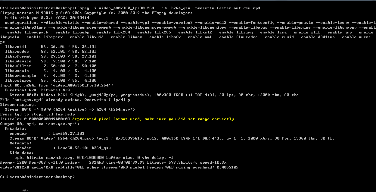 windows下Intel核显应用ffmpeg的qsv插件编解码_ffmpeg 核显转码-CSDN博客