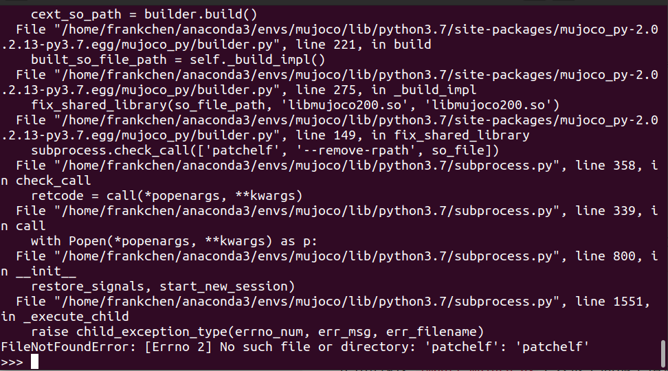 安装mujoco_py遇到的一些问题与解决方法，如command ‘gcc‘ failed with exit status 1_command 'gcc' failed with exit ...
