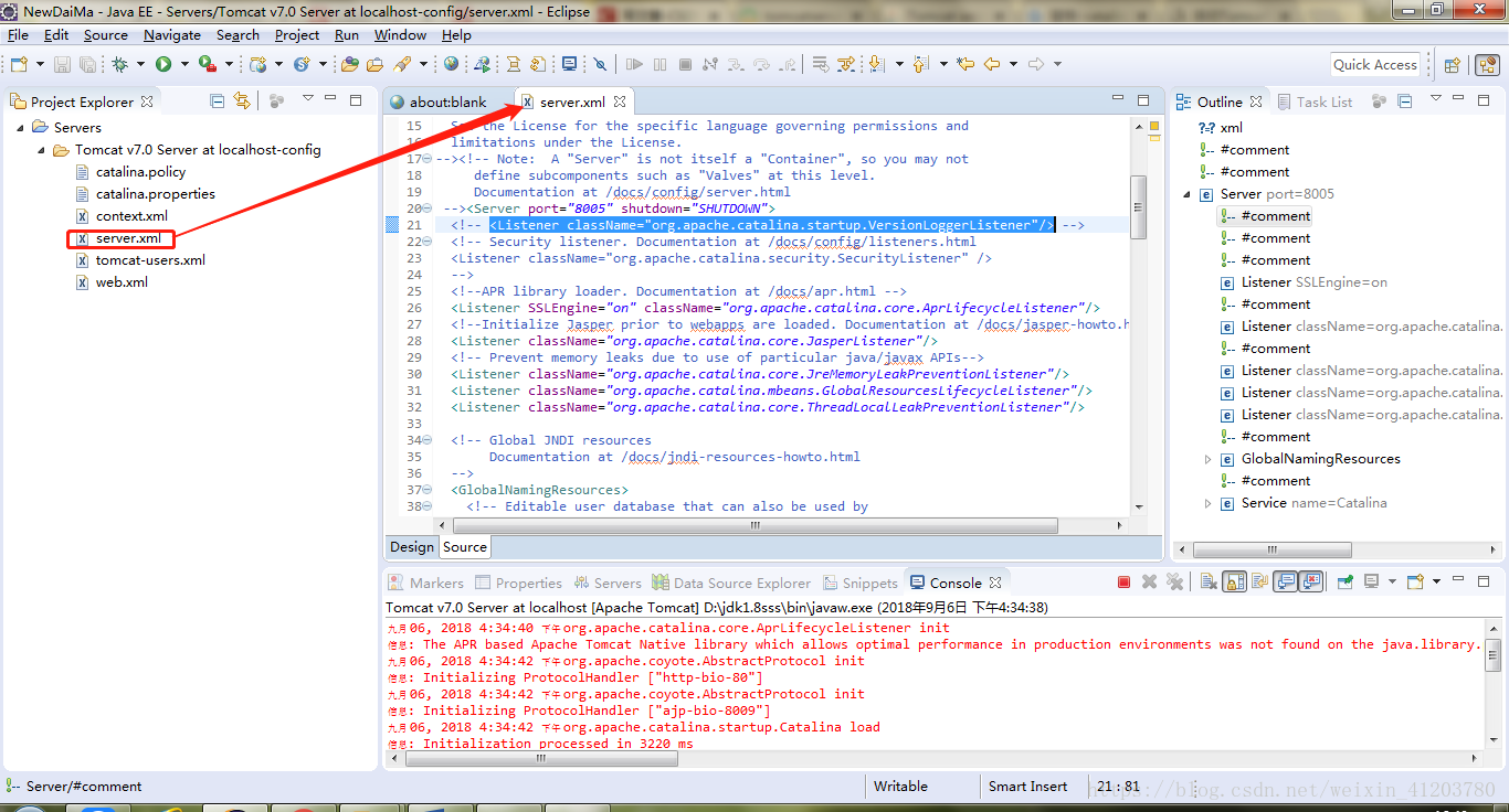 Tomcat启动时报错：catalina.startup.VersionLoggerListener_org.apache.catalina.startup ...