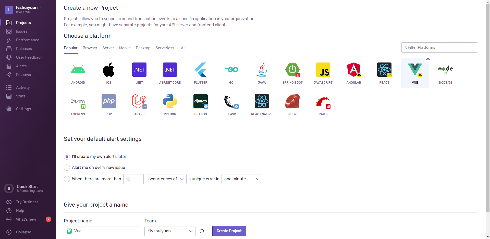 Vue2.0 + Sentry 实现错误日志监控_vue2实现全局监控错误生成日志-CSDN博客