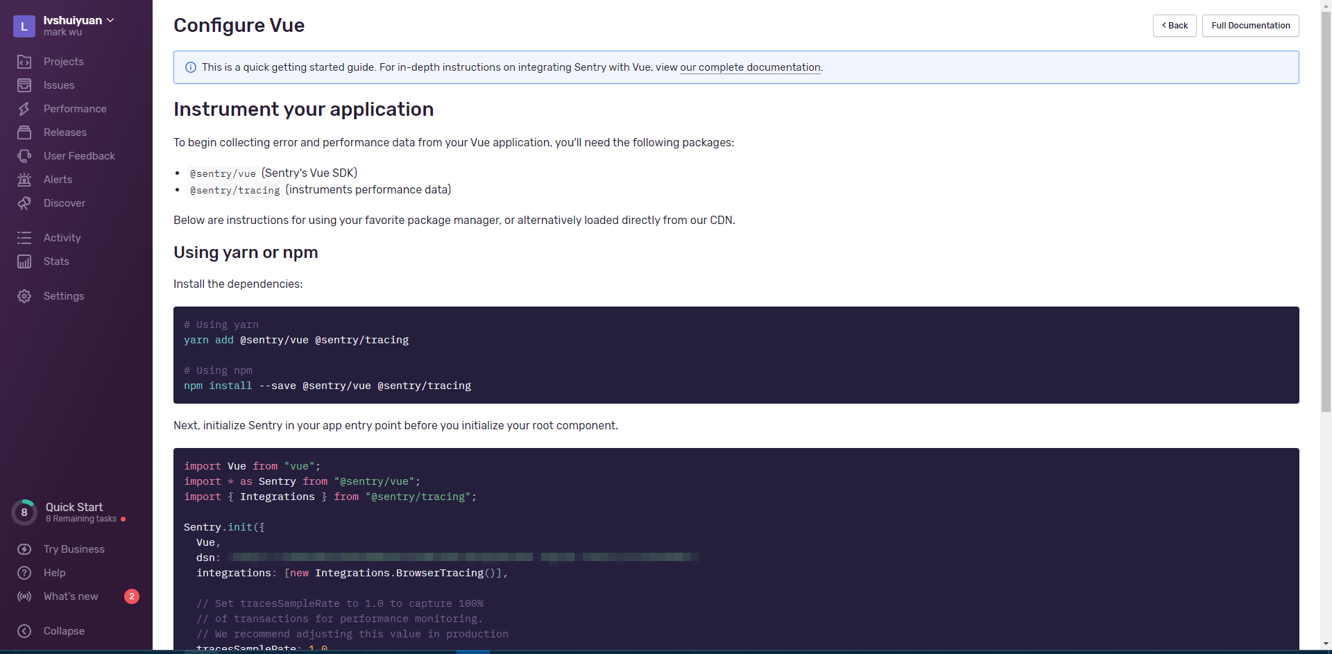 Vue2.0 + Sentry 实现错误日志监控_vue2实现全局监控错误生成日志-CSDN博客