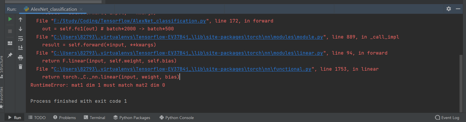 RuntimeError: mat1 dim 1 must match mat2 dim 0-CSDN博客