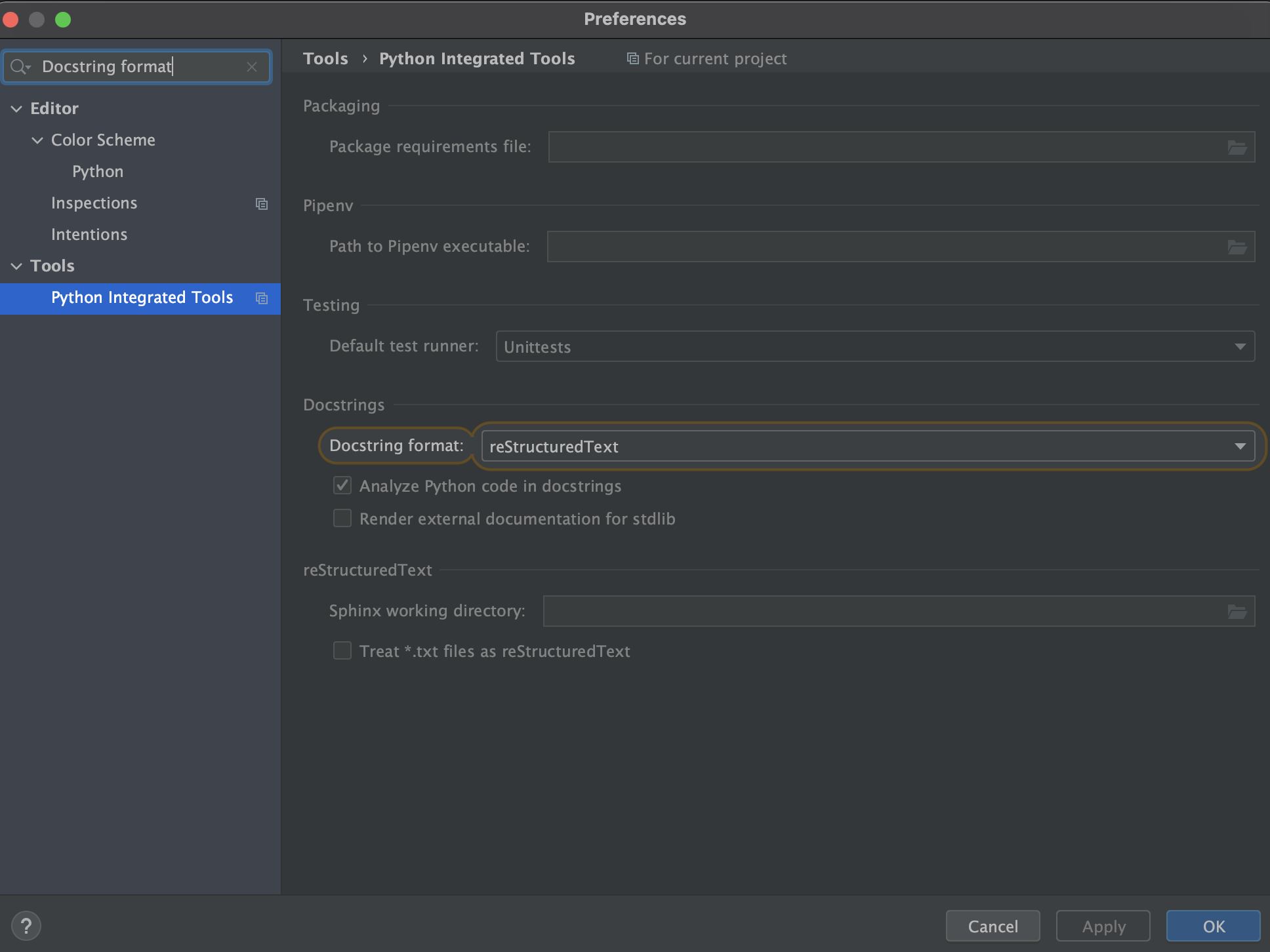 pycharm 修改默认的注释风格（reStructuredText风格、Google风格、Numpy风格）_restructuredtext注释风格-CSDN博客
