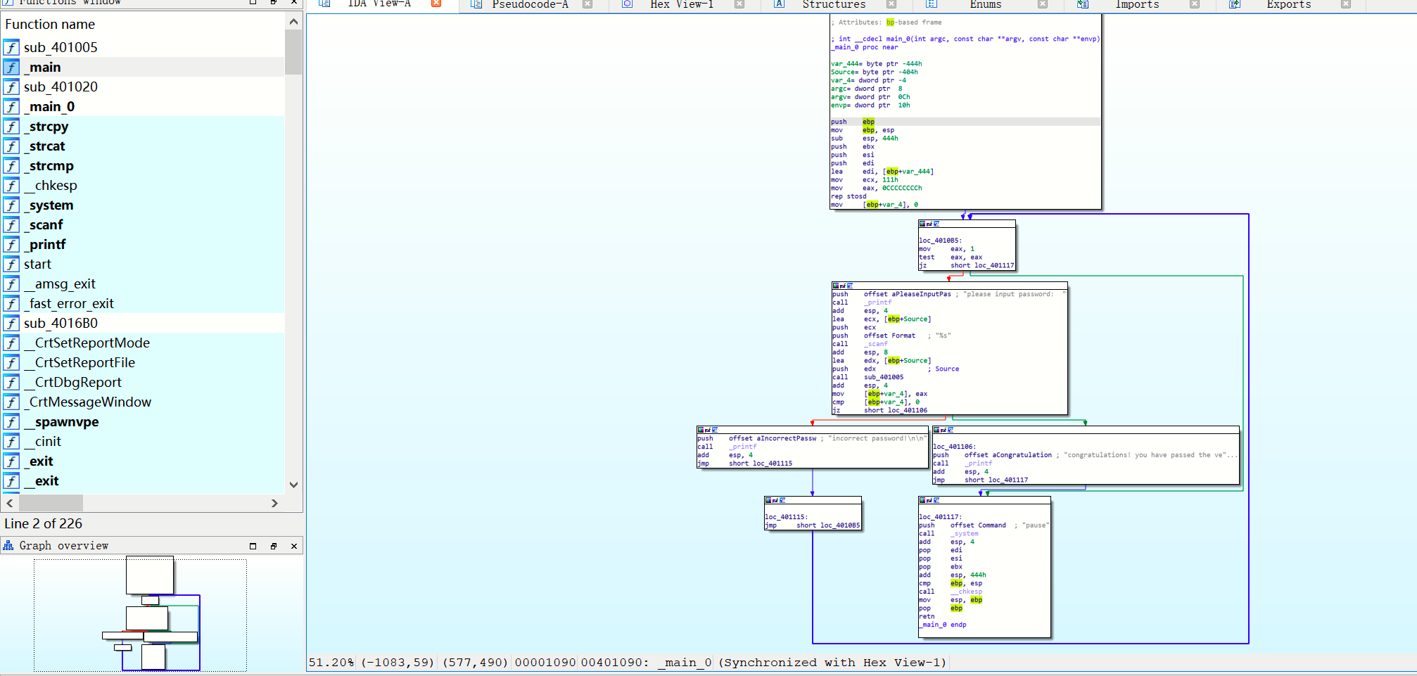 【简单栈溢出】使用Ida&&OD分析_ida和od-CSDN博客