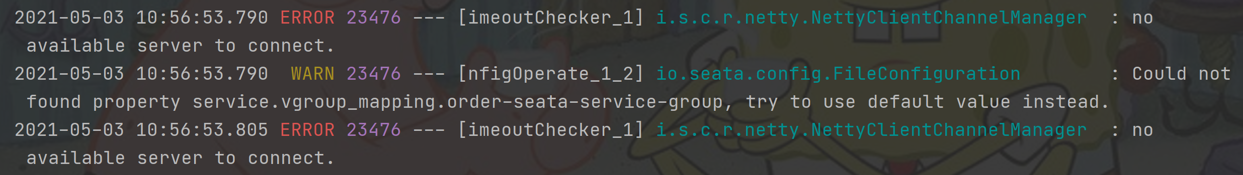 解决Seata报错：[imeoutChecker_1] i.s.c.r.netty.NettyClientChannelManager:no available server to ...