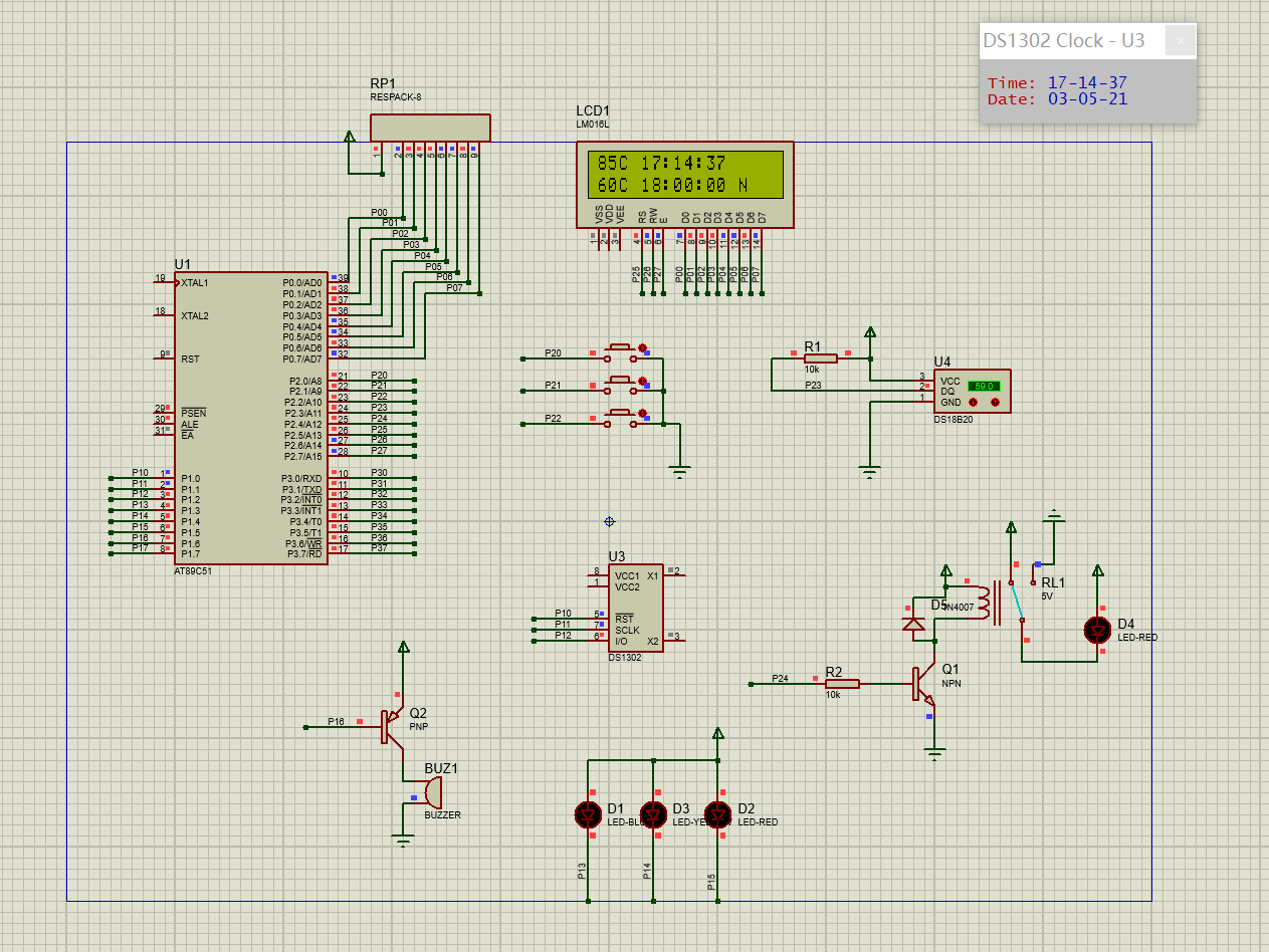 51 单片机 程序 proteus 智能 加热器 DS18B20 DS1302_51单片机中加热管是哪个-CSDN博客