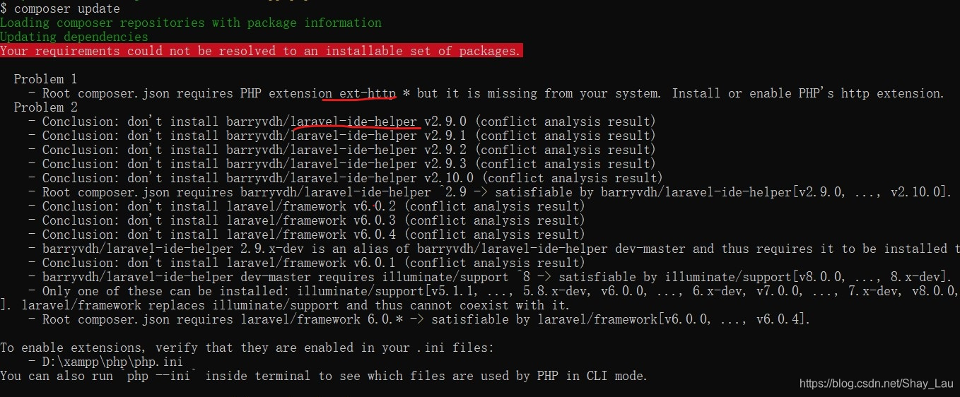 解决composer报错“your Requirements Could Not Be Resolved To An Installable Set Of Packages”composer