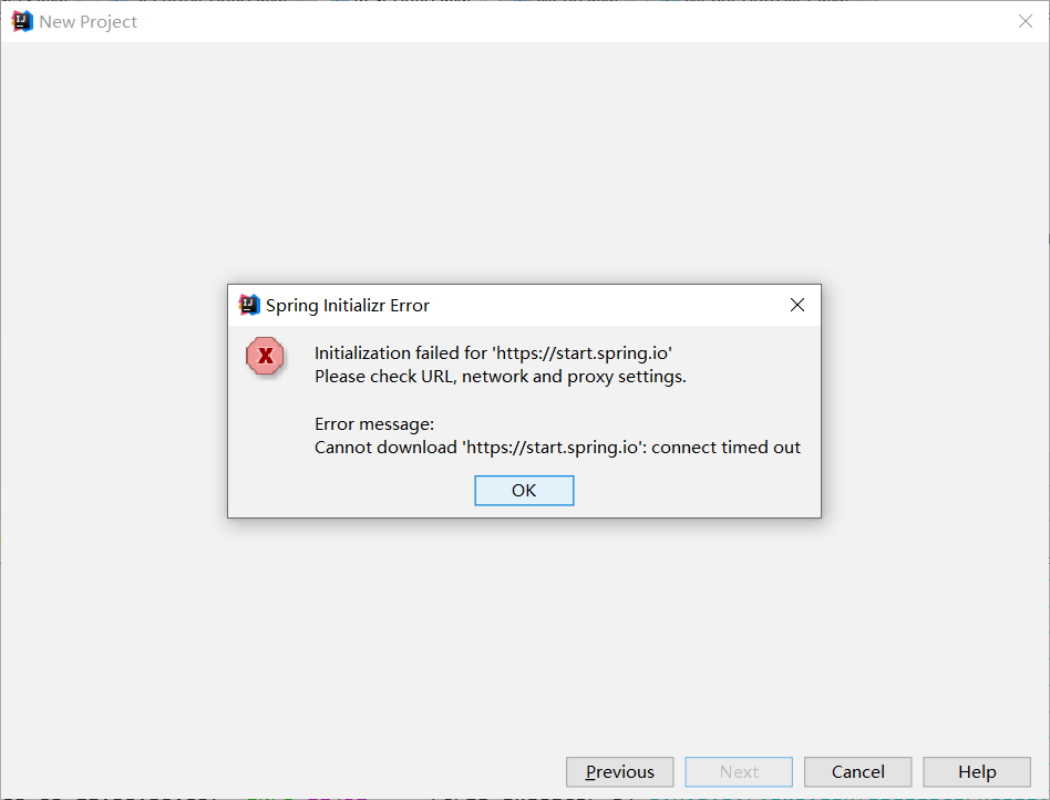 Initalization failed for ‘https://start.spring.io‘.Please check URL, network and proxy settings的 ...