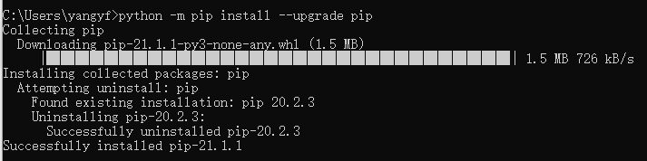 错误提示：You should consider upgrading via the ‘d:\program files (x86)\python\python39\python.exe -m ...