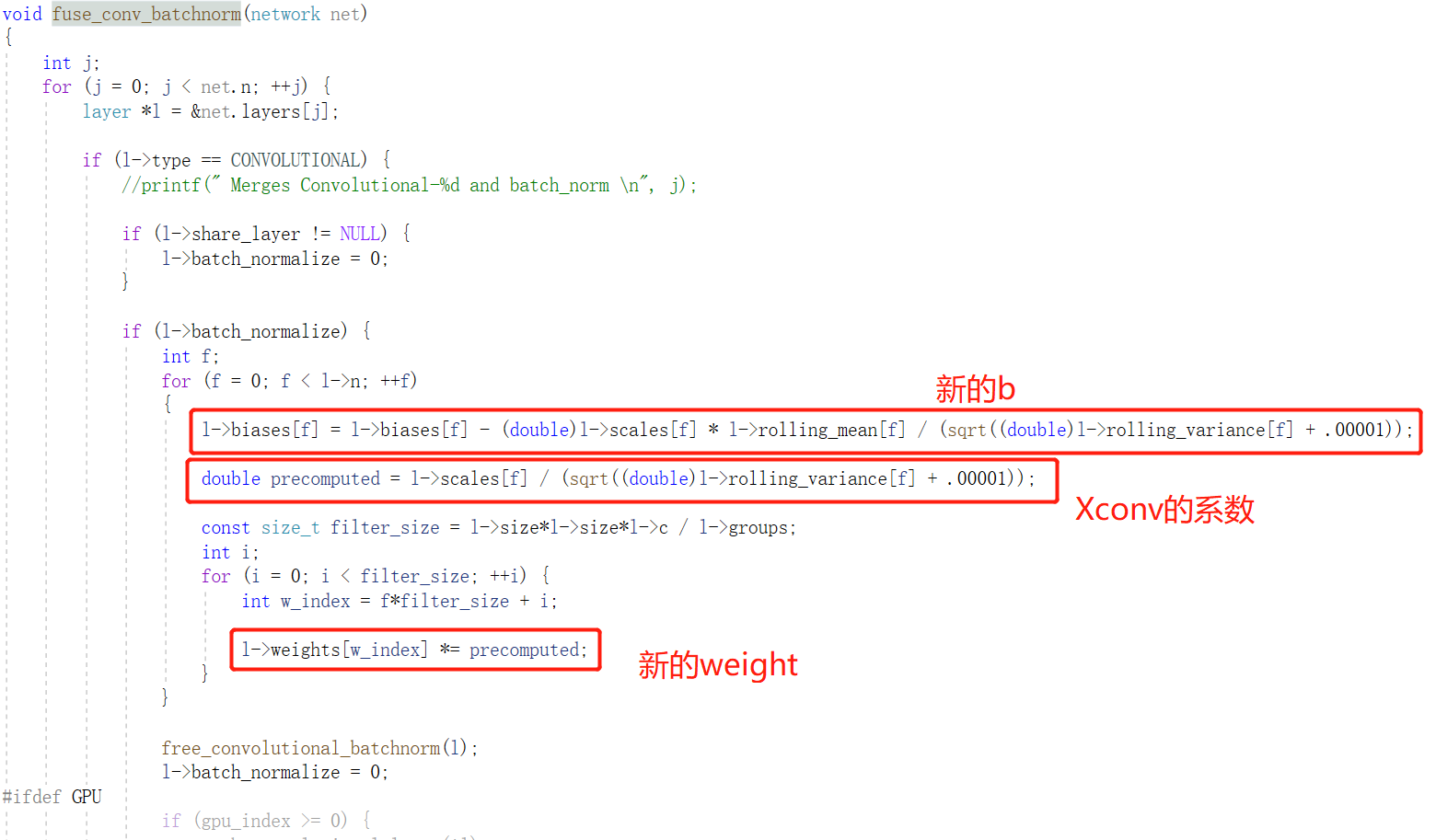 darknet的batch_norm是如何融合到卷积层conv的_batch norm 与conv融合-CSDN博客