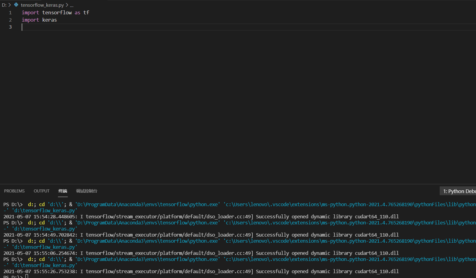 tensorflow2.4.0+keras2.4.3+vscode-CSDN博客