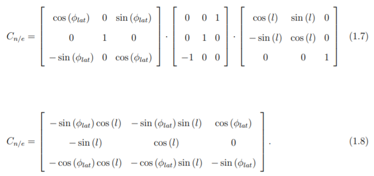 导航坐标系变换关系_ecef转ned-CSDN博客