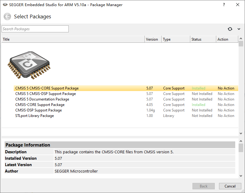 入门一、Embedded Studio打开Package Manager安装支持包显示no matchs解决方法_no match for ...