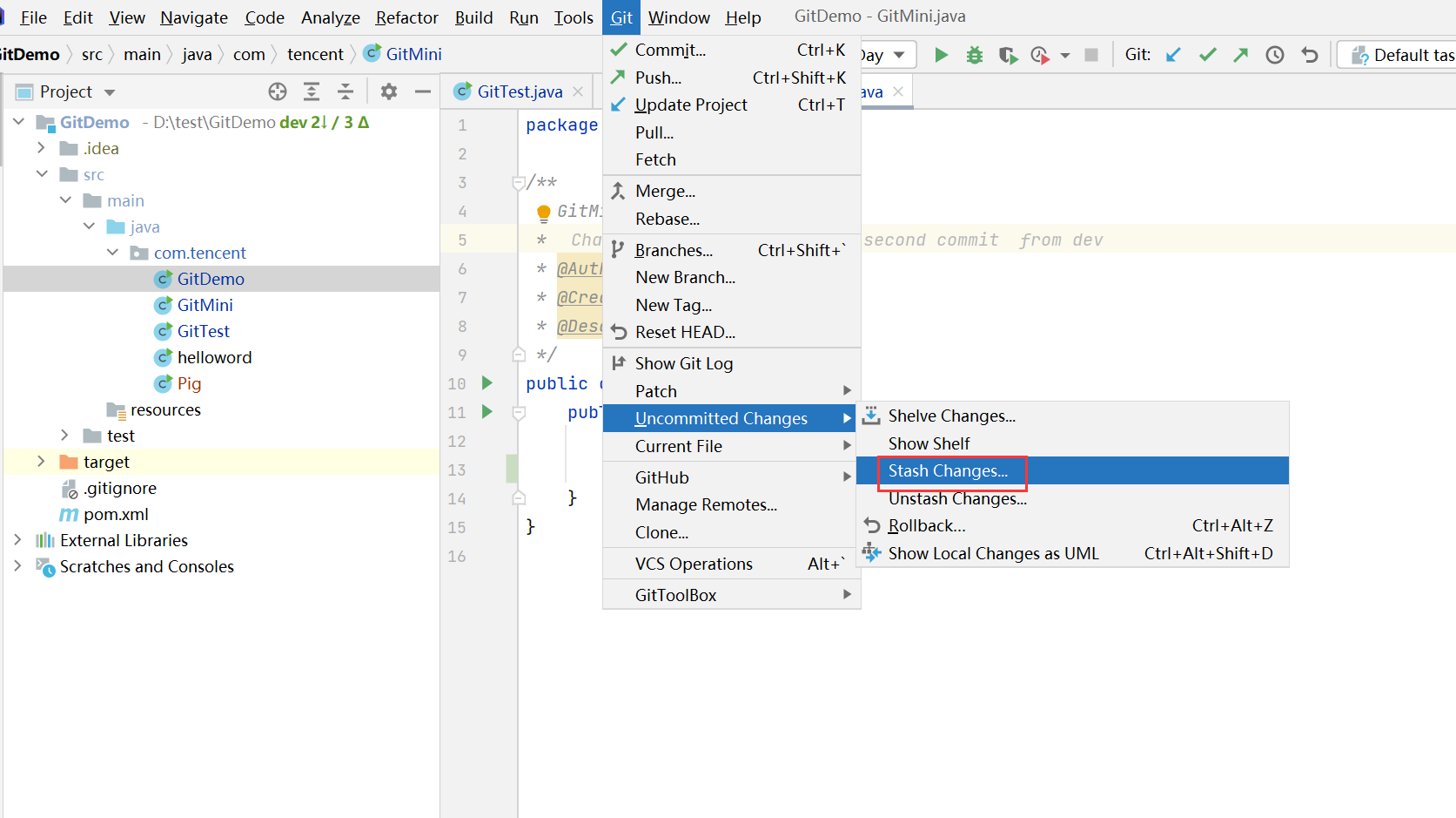 idea中好用的git shelve changes和stash changes-CSDN博客