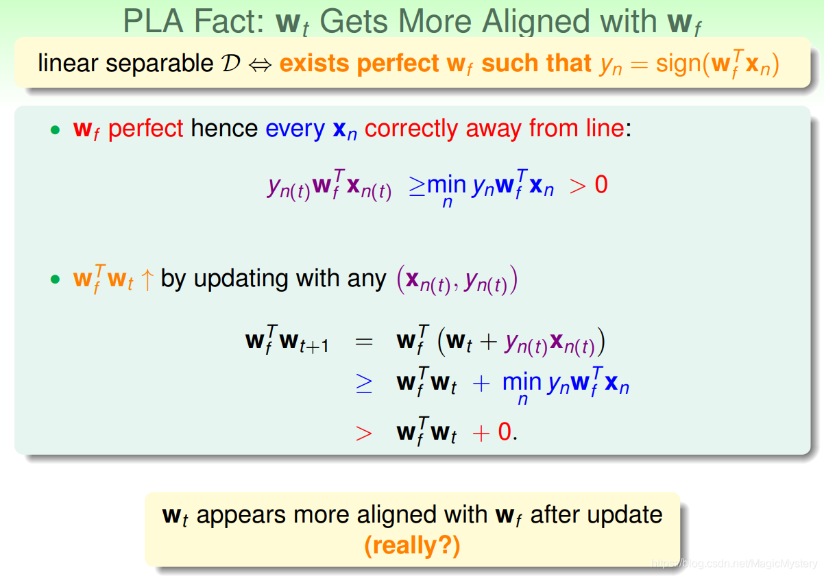 【机器学习】pla 感知机算法 Perceptron Learning Algorithm对于感知器算法pla假设第t次迭代时选择的是第n个样本下述那个式子正确