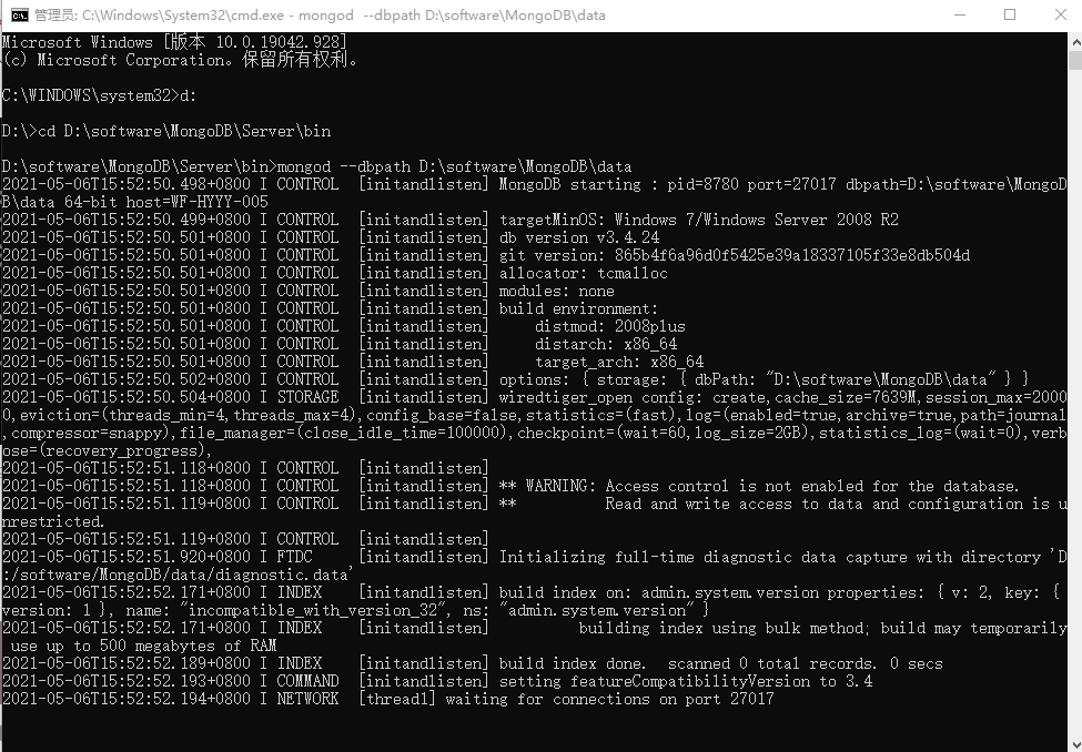 Windows安装mongodb 3 4 24 Mongo 3 4 24 下载 Csdn博客