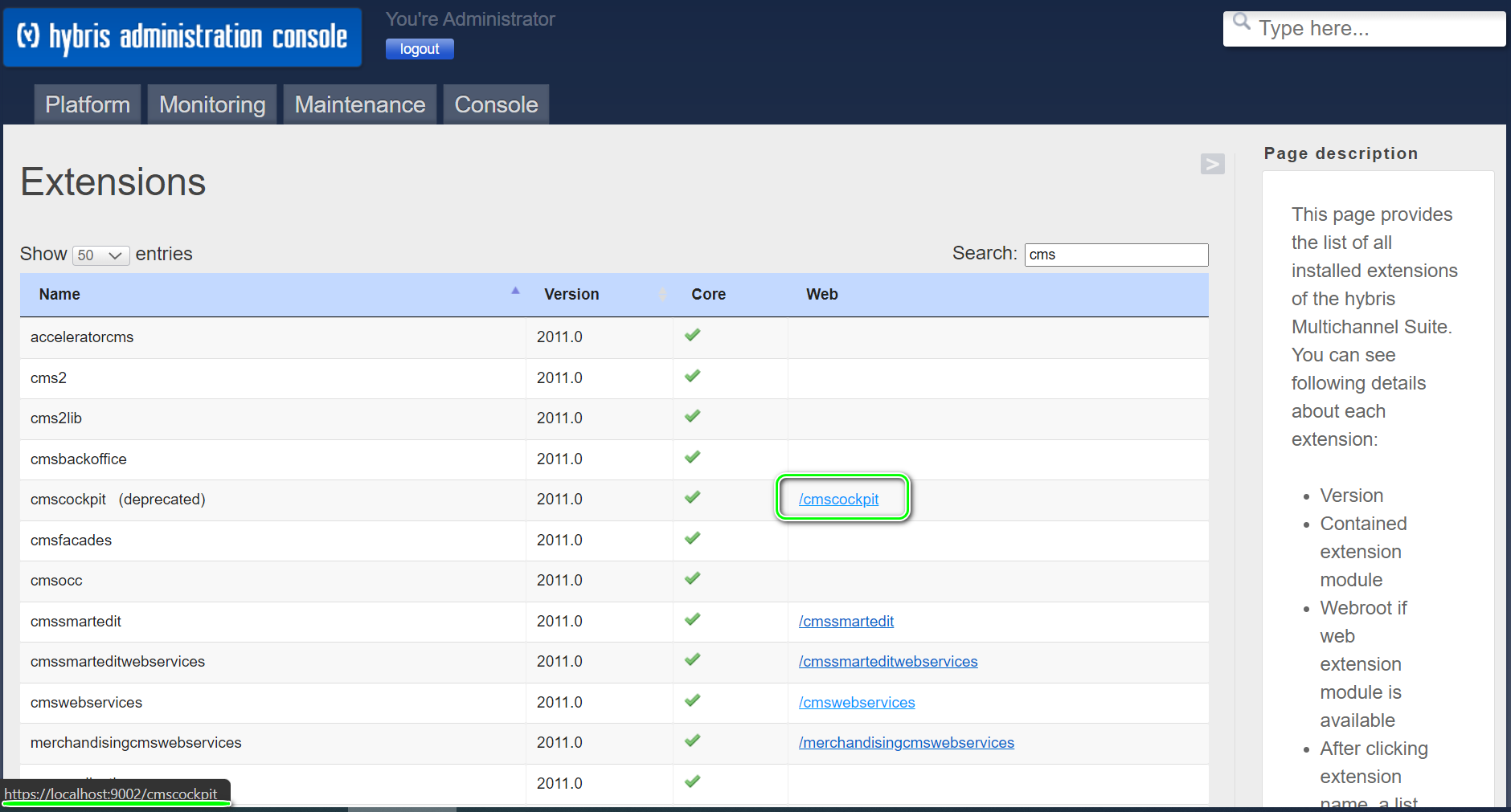 SAP HYBRIS WCMS COCKPIT login URL - Programmer Sought