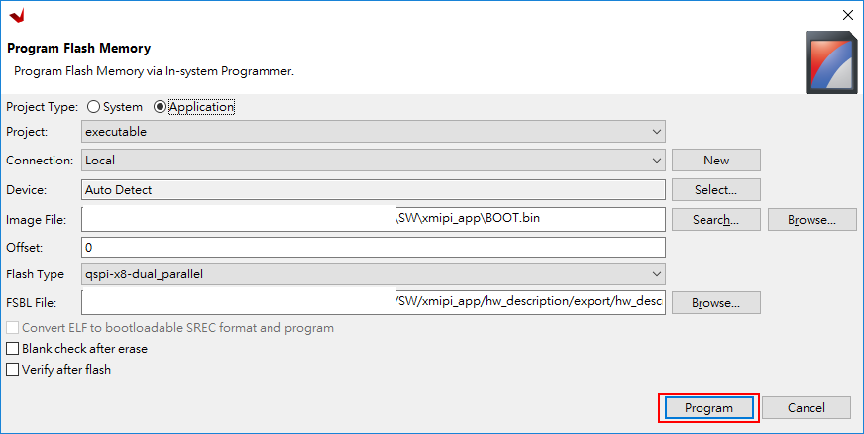 在Xilinx Vivado and Vitis上建立闪存启动映像(flash boot image) 以 ZCU102 为例_create boot image-CSDN博客