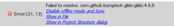 Android的报错提示：Failed to resolve: com.github.bumptech.glide:glide:4.9.0_failed to transform ktx-1. ...