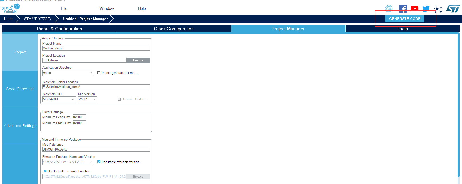 基于STM32CubeMX+STM32F407ZGT6+FreeRTOS+freeMODBUS_RTU的移植_基于stm32cubemx的stm32f407移植freemodbus-CSDN博客