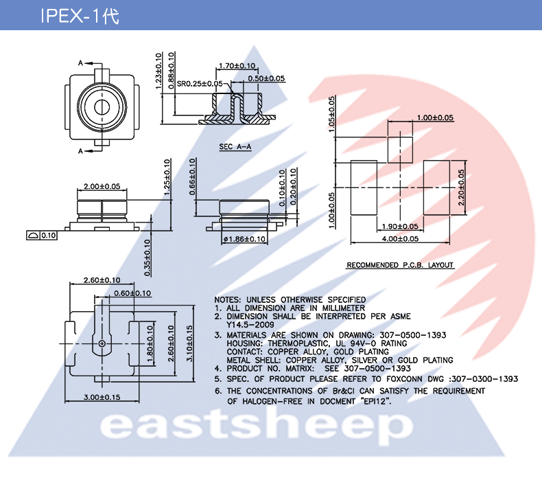 IPEX-1代/3代/4代/5代样式及封装尺寸图_ipex各代尺寸-CSDN博客