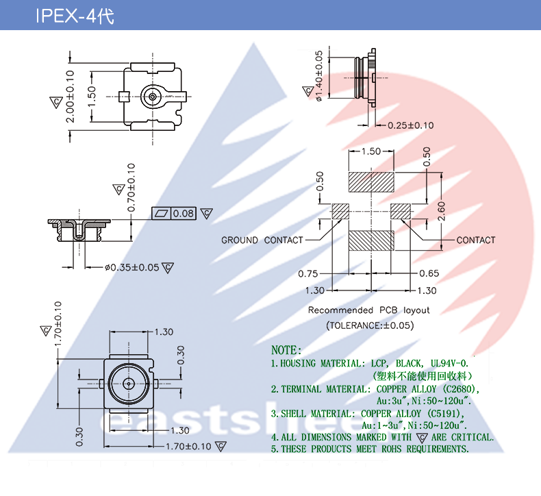 IPEX-1代/3代/4代/5代样式及封装尺寸图_ipex各代尺寸-CSDN博客