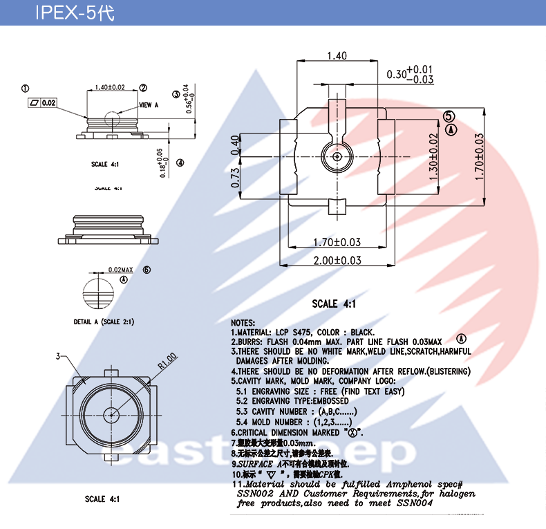 IPEX-1代/3代/4代/5代样式及封装尺寸图_ipex各代尺寸-CSDN博客