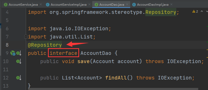 spring注解@Service，@Repository写在接口上还是接口的实现类上的有关测试_@service注解写在接口还是实现类-CSDN博客