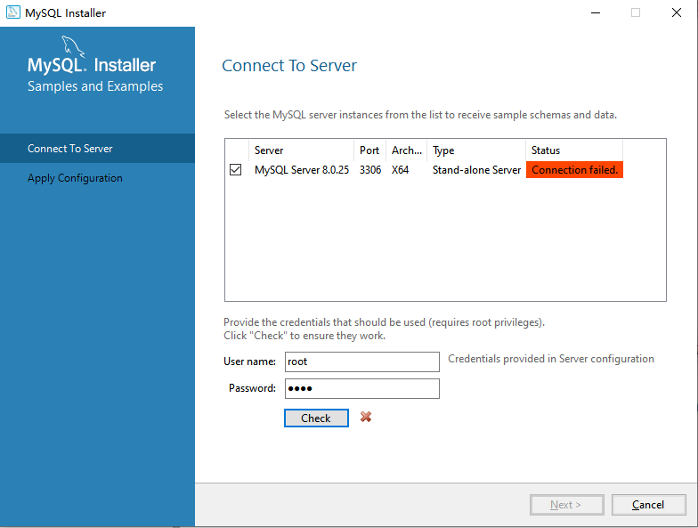 MySQL安装过程中，Starting the sever失败，check不通过，登录报错ERROR 1045 (28000): Access denied for user ‘root ...