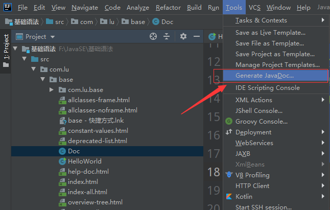 JavaDoc生成的两种方法（doc命令和IDEA）_doc命令包名-CSDN博客